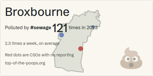 Top of the Poops | Constituency | Broxbourne| Polluted by Thames Water