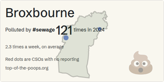 Top of the Poops | Constituency | Broxbourne| Polluted by Thames Water